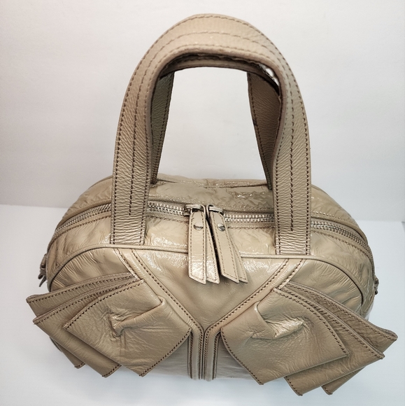 Yves Saint Laurent | Bags | Yves Saint Laurent Gray Patent Leather ...